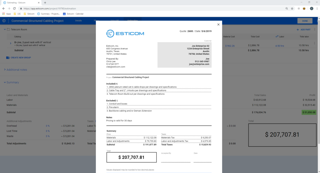 Structured_Cabling_Quote : Esticom Structured_Cabling_Quote : Esticom